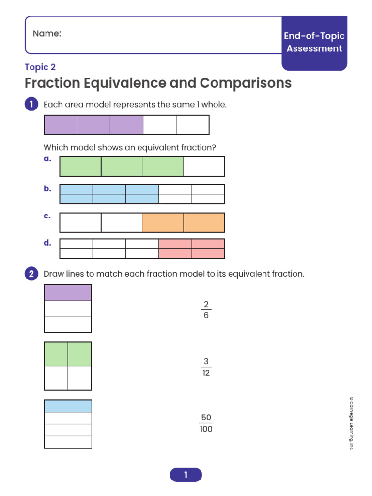 Fraction Equivalence Assessment | PDF