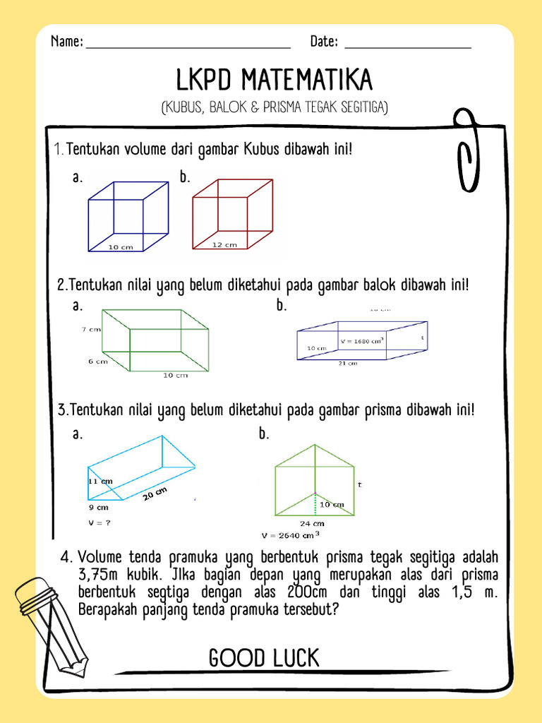 Menghitung Volume Kubus dan Prisma | PDF | Metode & Bahan Ajar | Sains & Matematika