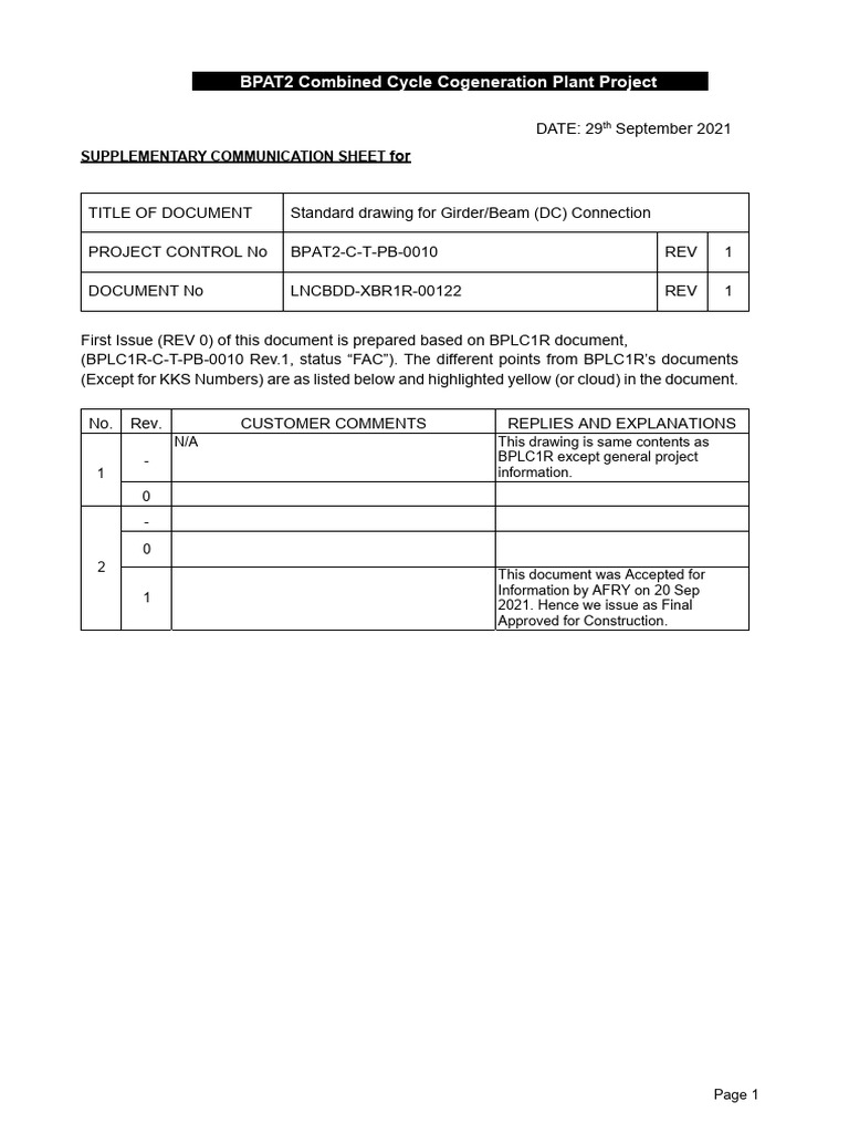 BPAT2-C-T-PB-0010-1 Standard Drawing For Girder-Beam (DC) Connection ...