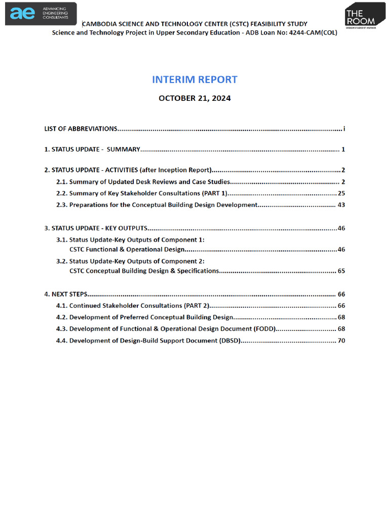 DV CSTC FeasibilityStudy InterimReport ToC | PDF