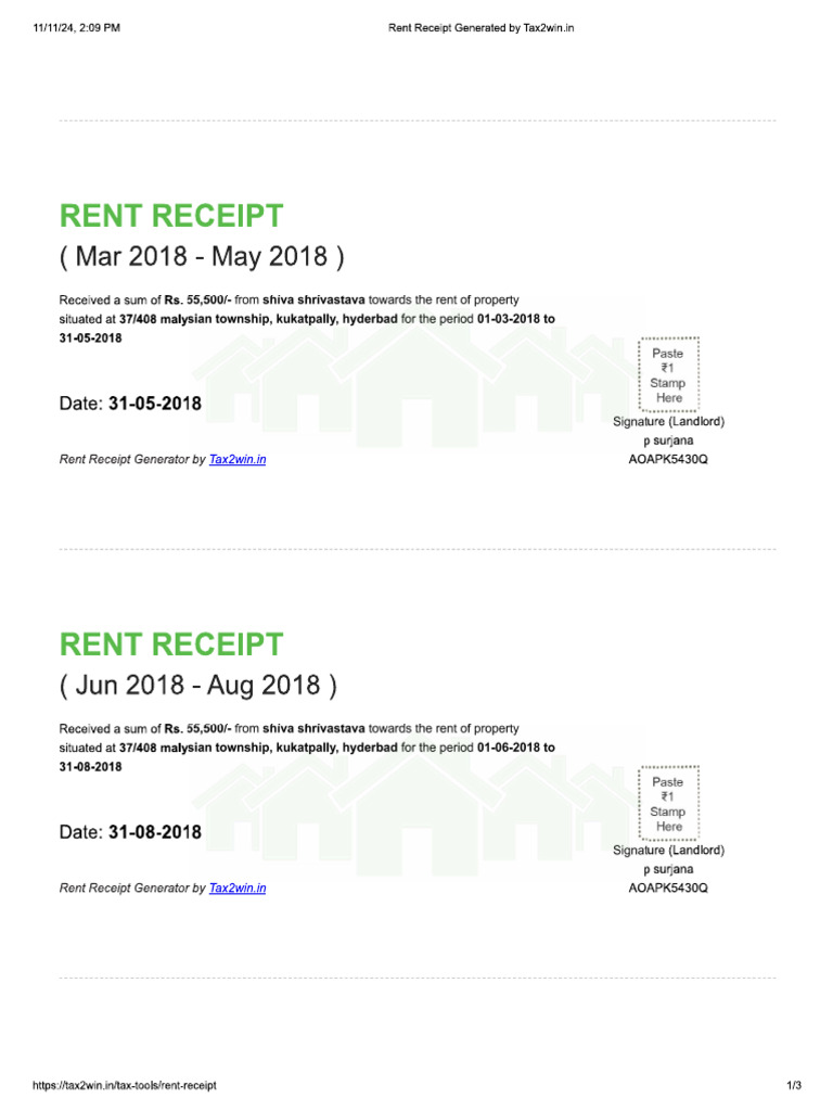 Rent Recepit | PDF