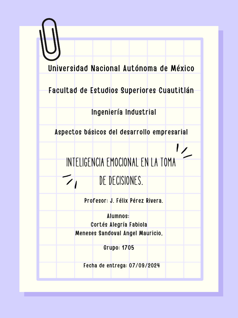 Inteligencia Emocional en La Toma de Decisiones. | PDF | Las emociones | Inteligencia emocional