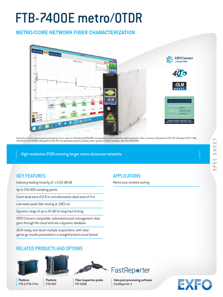 Spec-Sheet Ftb-7400e v14 en | PDF | Optical Fiber | Decibel