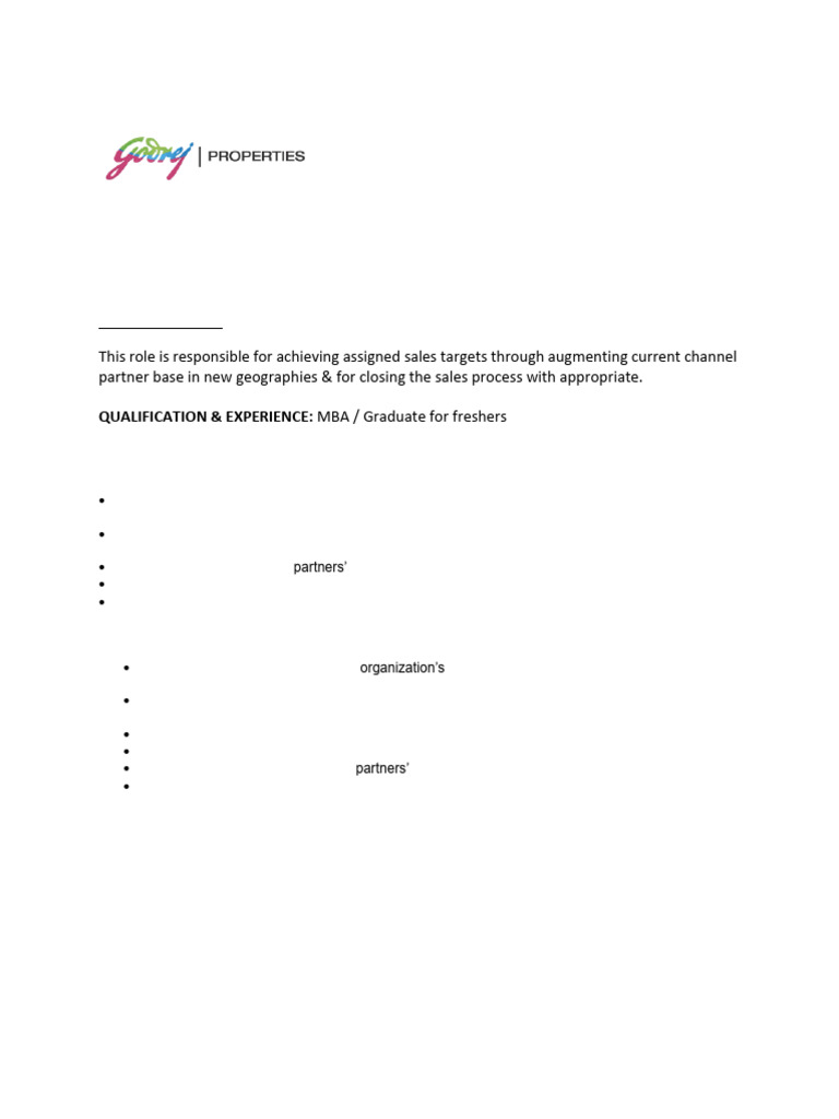 Channel Sales - JD | PDF