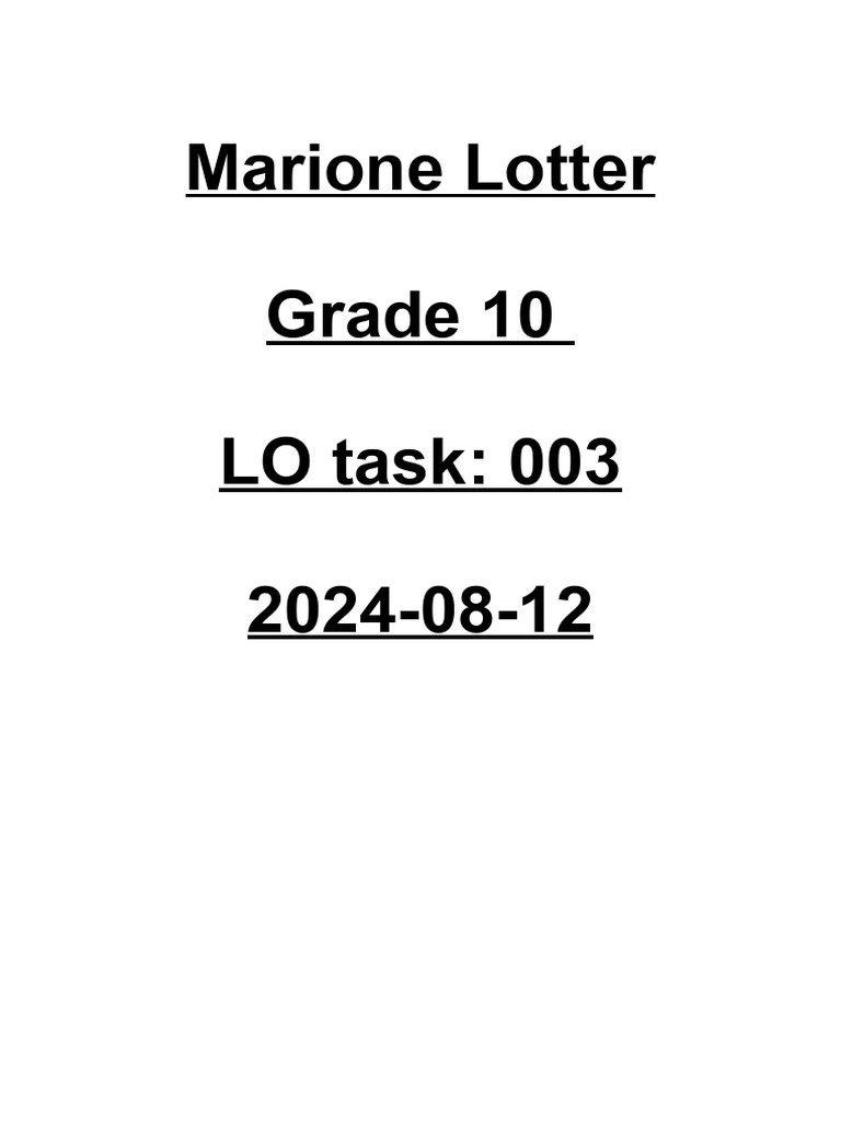 LO Task 2 Term 3 Grade 10 | PDF | Adolescence | Feeling