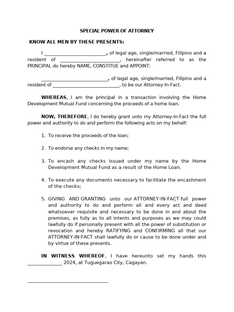 SPA-HDMF | PDF | Power Of Attorney | Civil Law (Common Law)