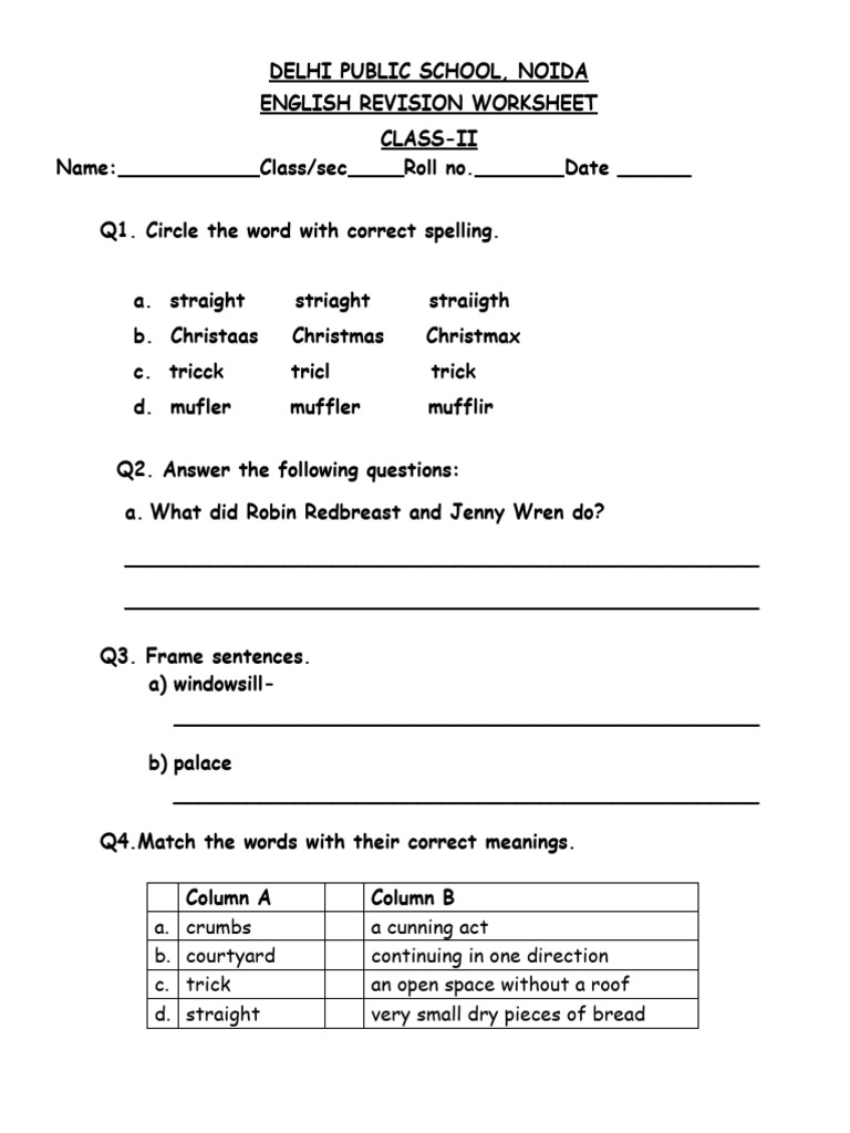 Revision Worksheet | PDF | Teaching Methods & Materials
