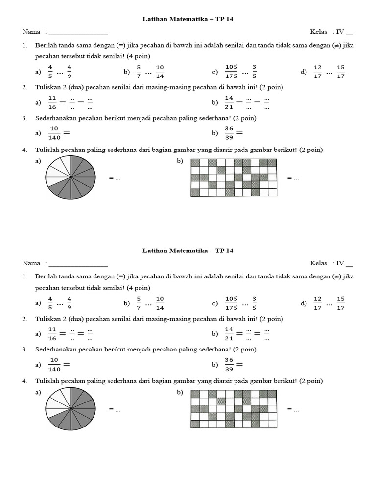 Latihan Matematika TP 14-1 | PDF