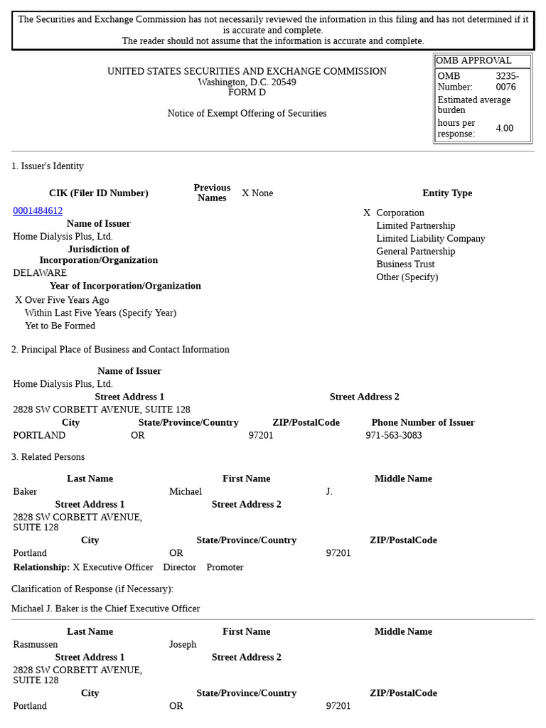 2010 form D | PDF | Securities (Finance) | Business