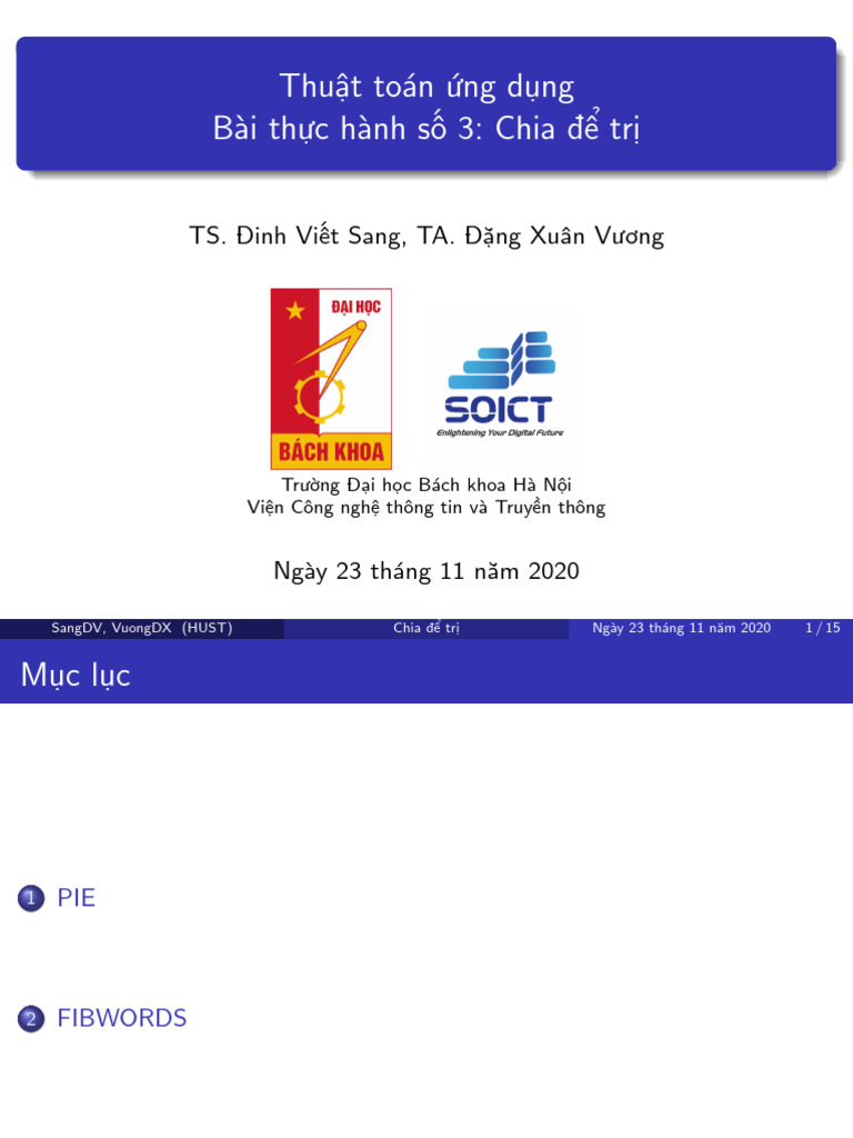 Applied Algorithms 2020 1 LAB 3 VuongDX | PDF