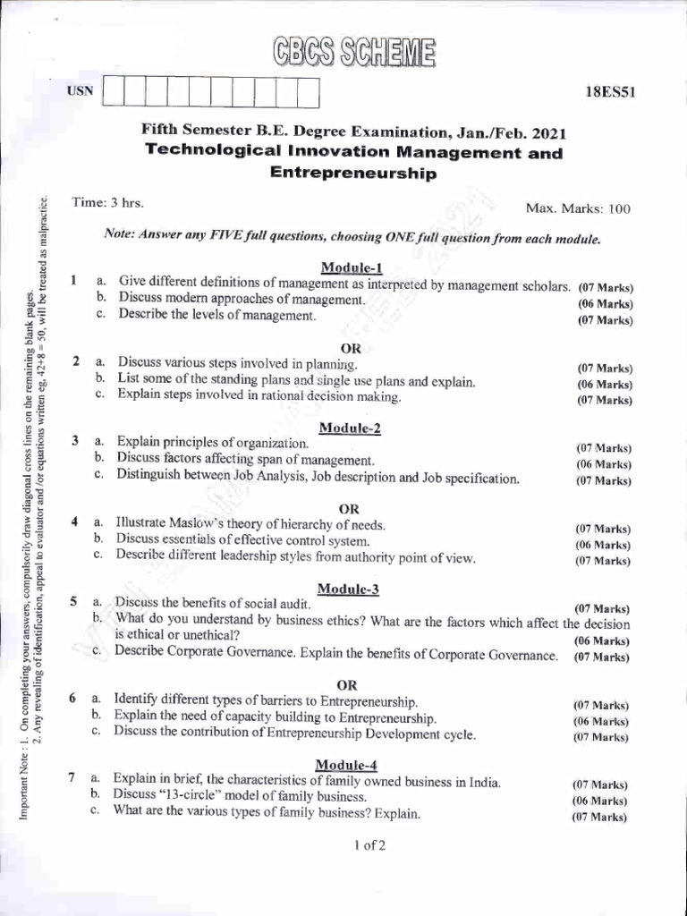 TIME VTU Paper Solution | PDF