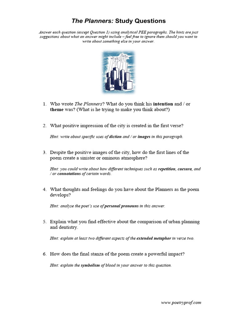 The Planners Study Questions | PDF