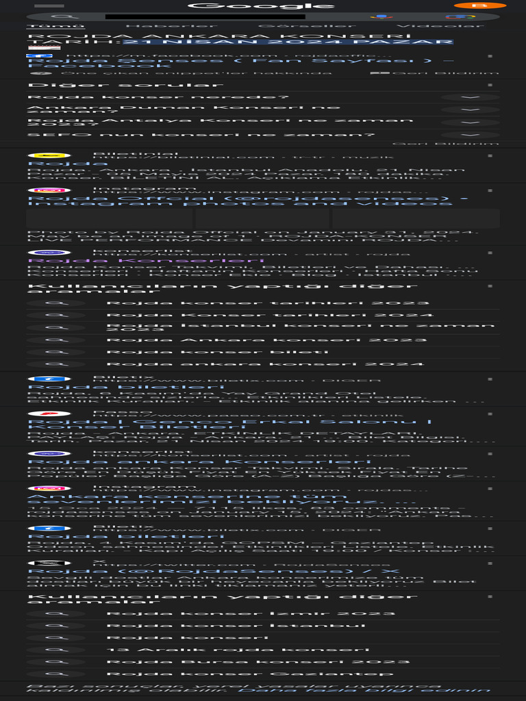 Rojda Konser Tarihleri 2024 Ankara - Google'Da Ara | PDF