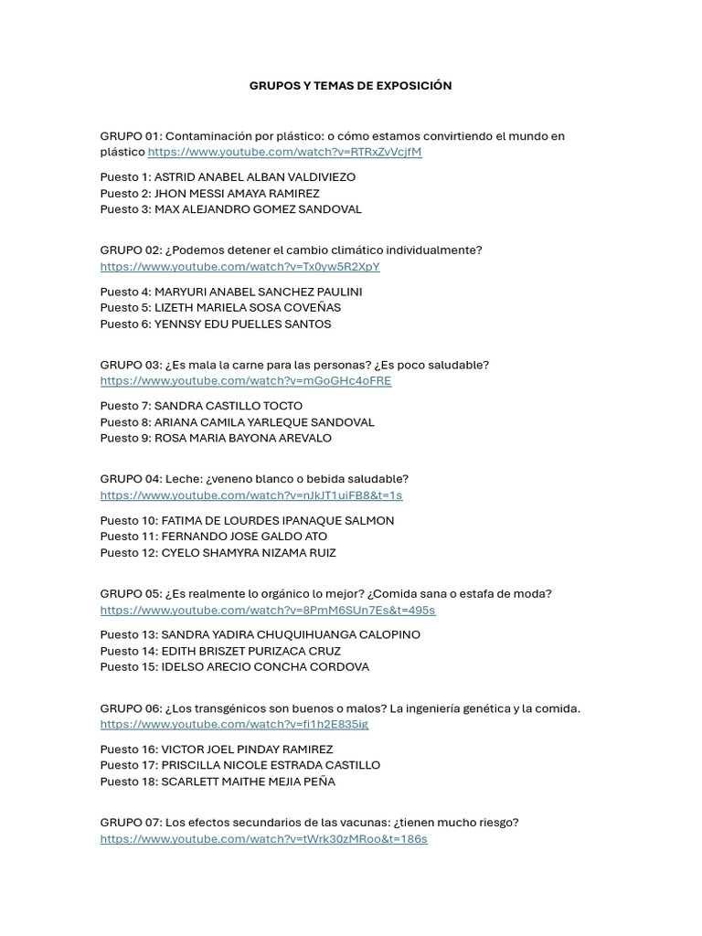 Temas de Exposiciones Contabilidad | PDF | Ciencias de la vida | Ciencias de la Salud