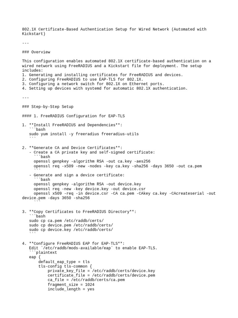 8021X Automated Setup Steps | PDF | Computer Science | System Software
