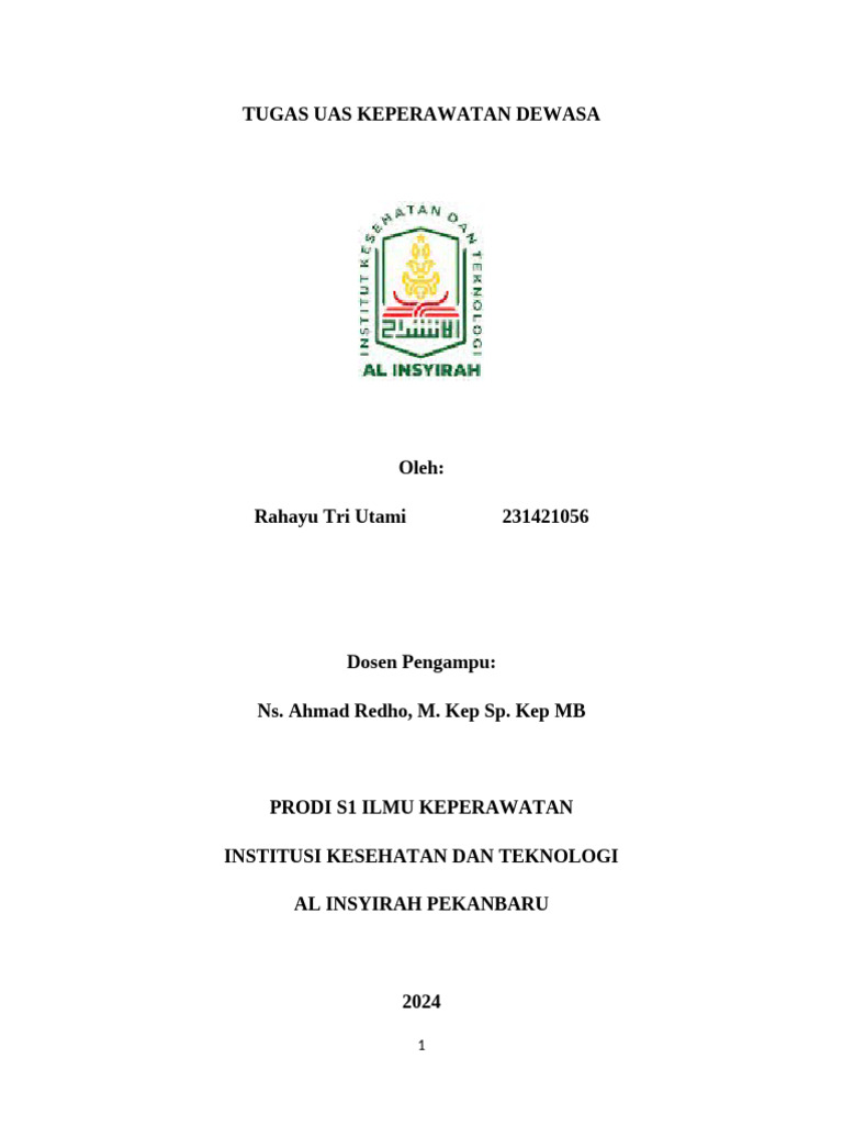 Uas Kep. Dewasa - Rahayu Tri Utami | PDF