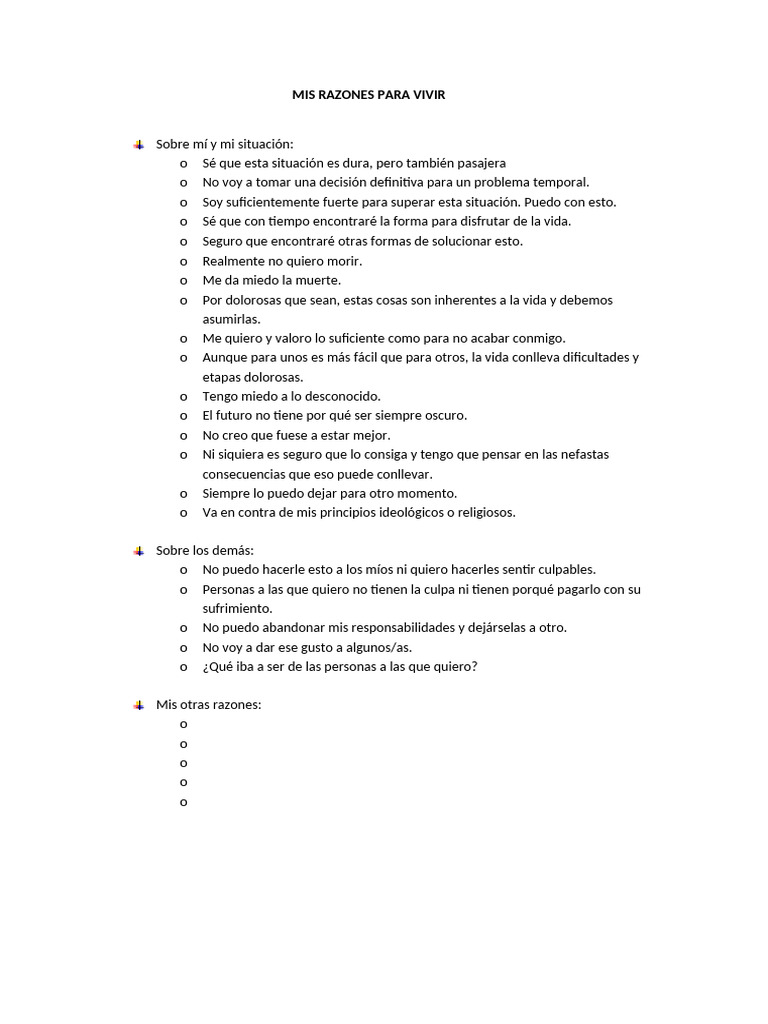 Mis Razones para Vivir | PDF | Relaciones personales, crianza y ...