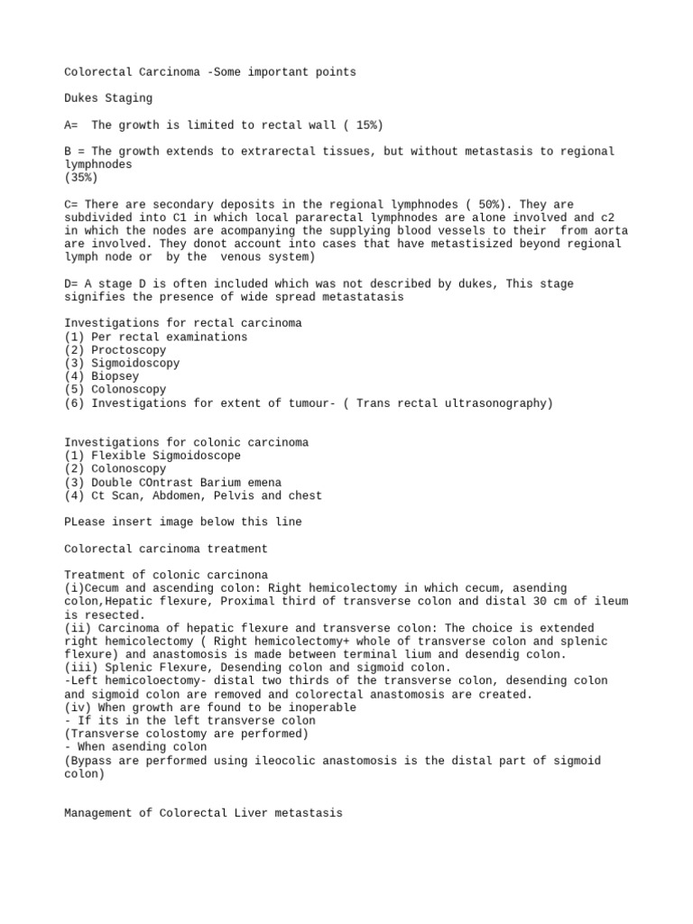 Colorectal Carcinoma - Some Important Clinical Points | PDF | Large ...