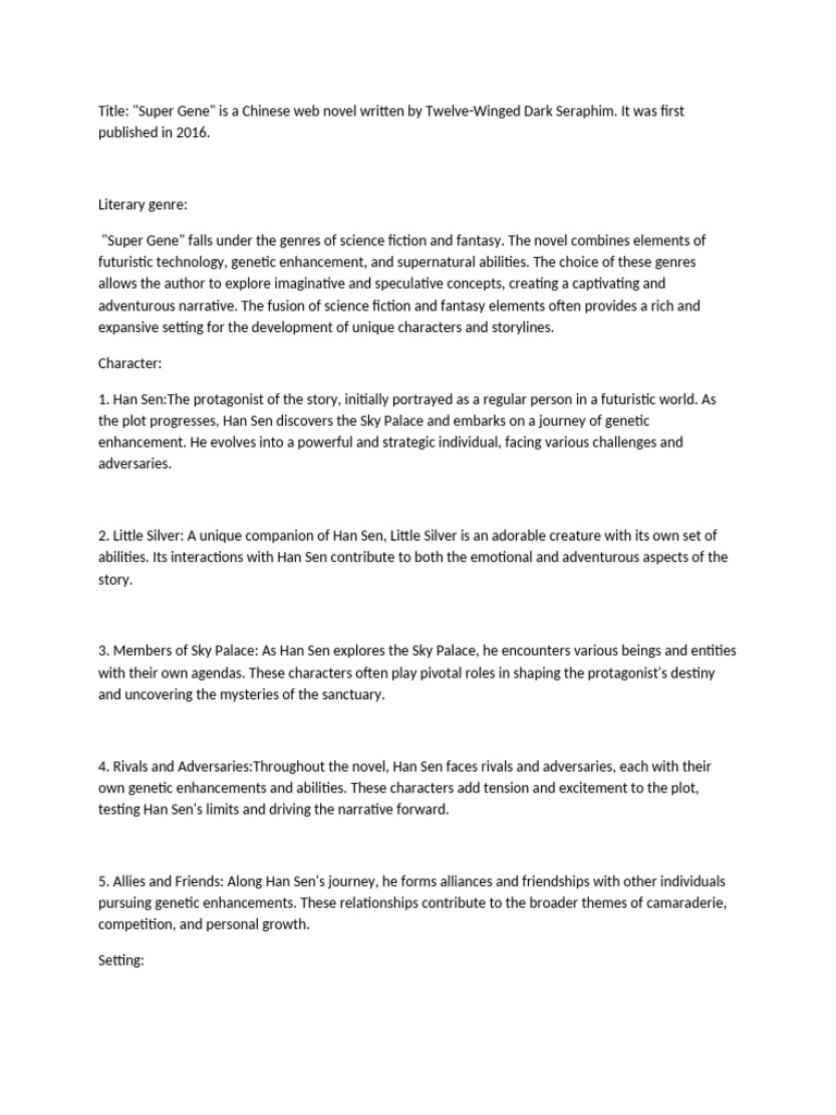 Super Gene Review | PDF | Narration | Speculative Fiction