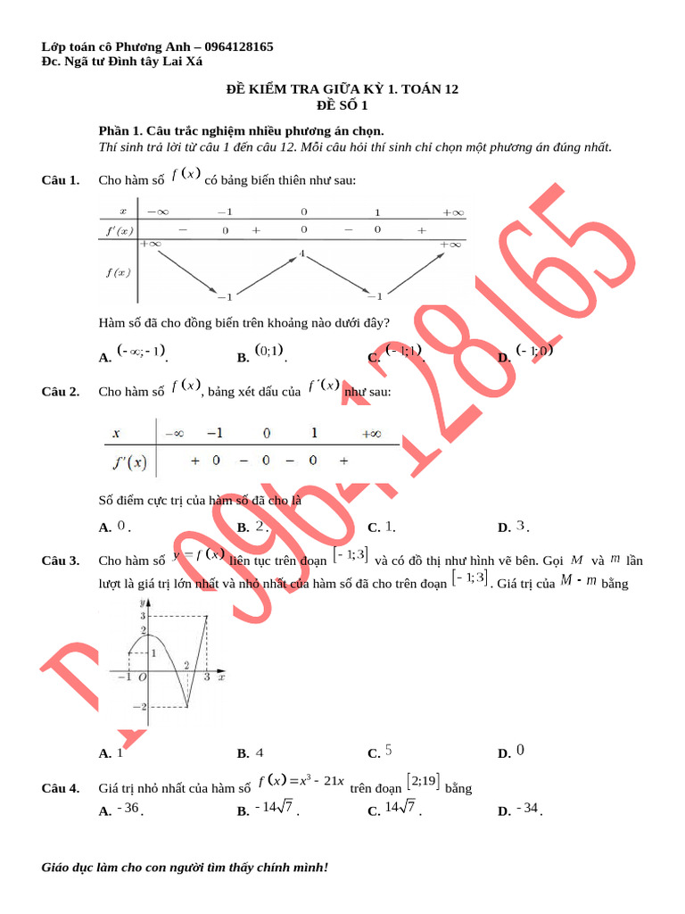 PA-ĐỀ 1 - GK1 | PDF