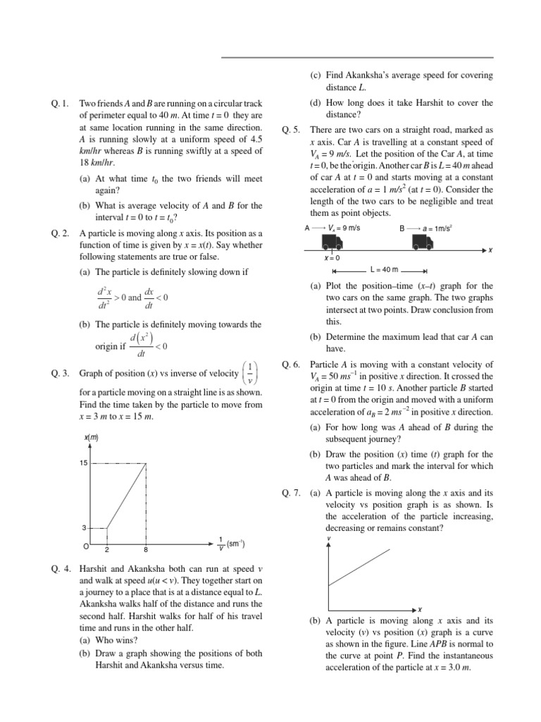 Kinematics Problems and Solutions | PDF | Acceleration | Speed