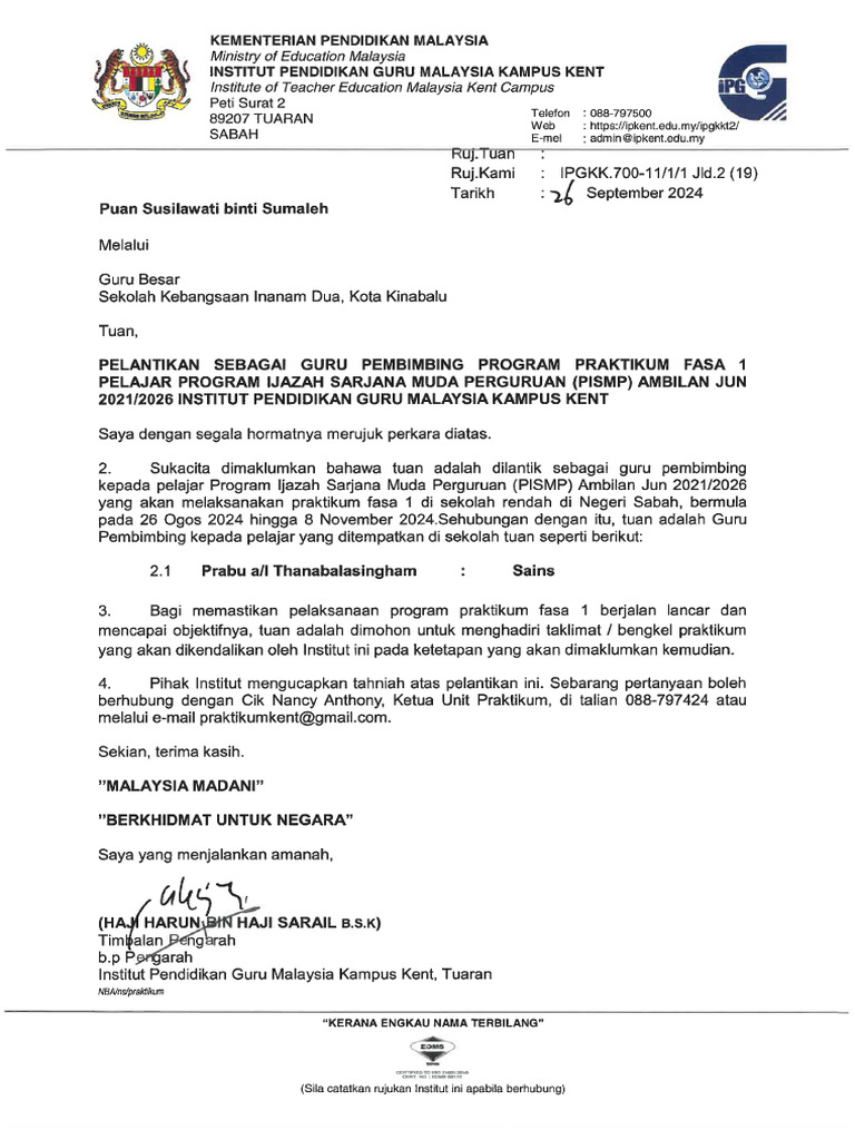 Lantikan SK Inanam Skberungis | PDF