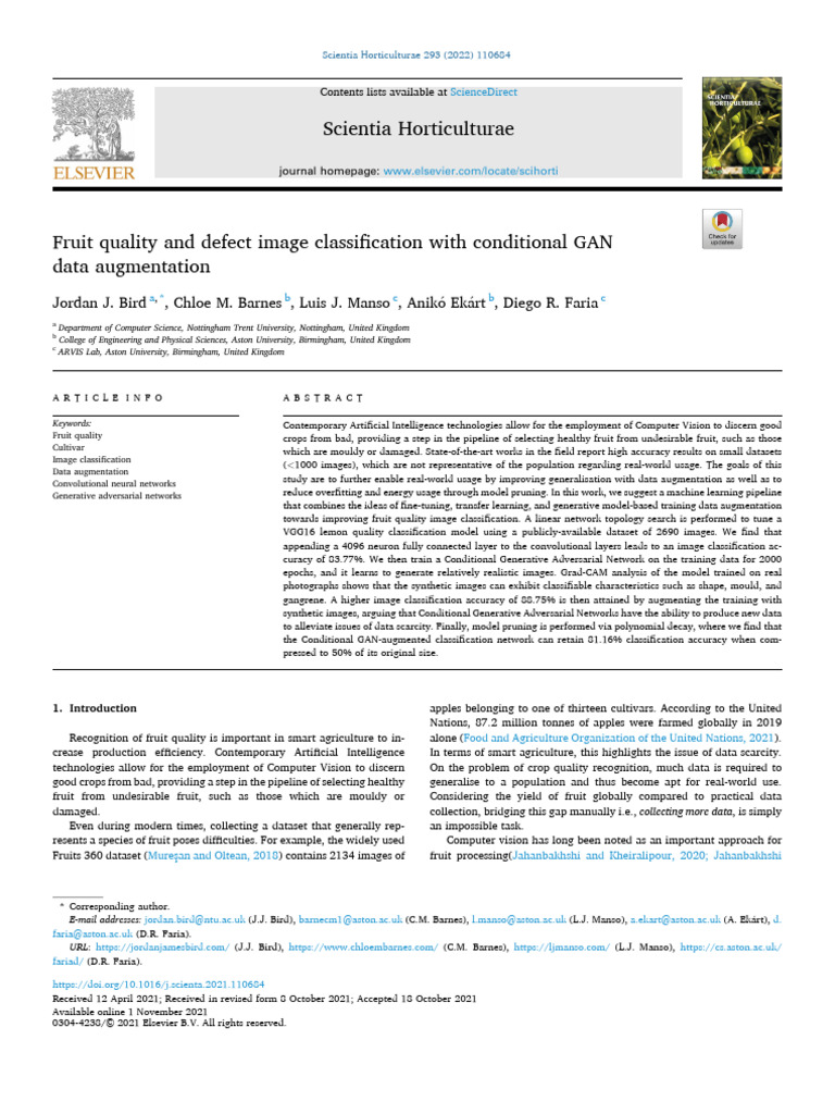 Fruit Quality and Defect Image Classification With Conditional GAN Data ...