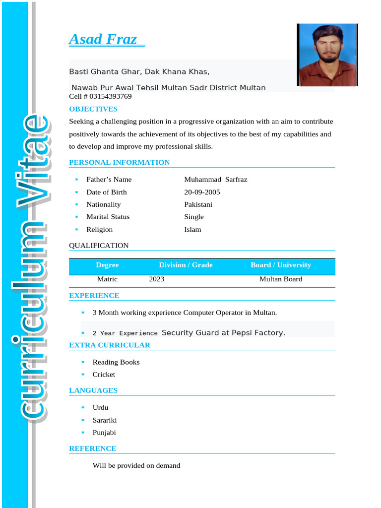 Aqeel Ahmad CV | PDF