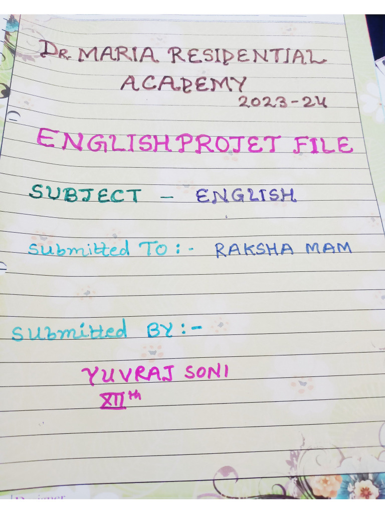 English Project File. | PDF