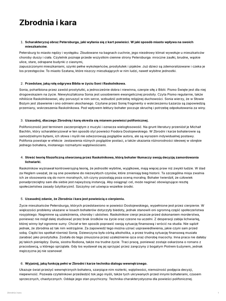 Zbrodnia I Kara | PDF