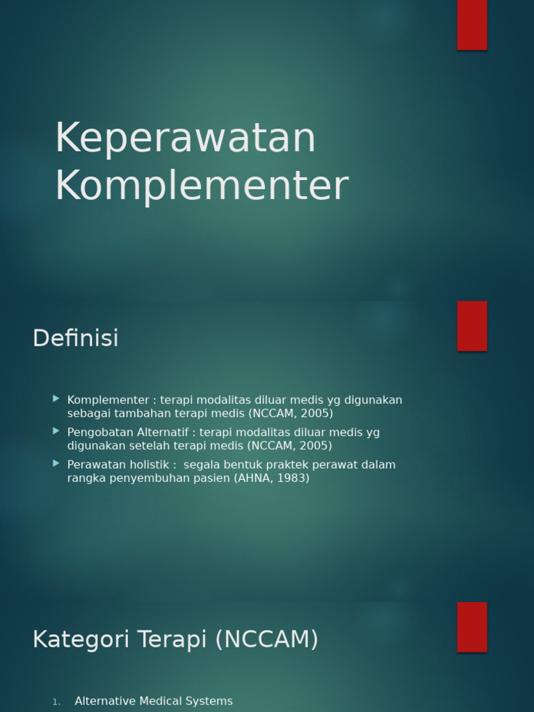 Sejarah dan Definisi Terapi Komplementer | PDF | Alternative Medicine | Massage