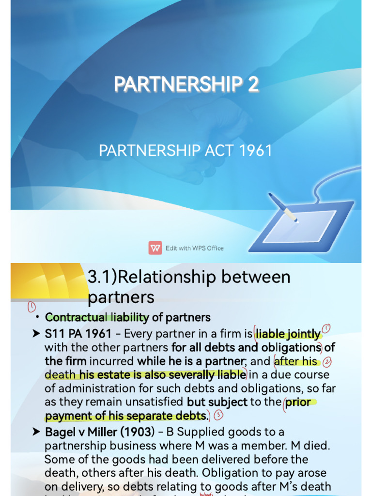 Partnership Act 1961: Partner Liabilities | PDF | Legal Liability ...
