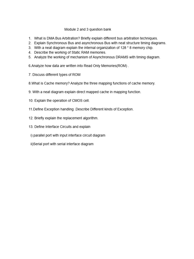 Module 2 and 3 Question Bank | PDF