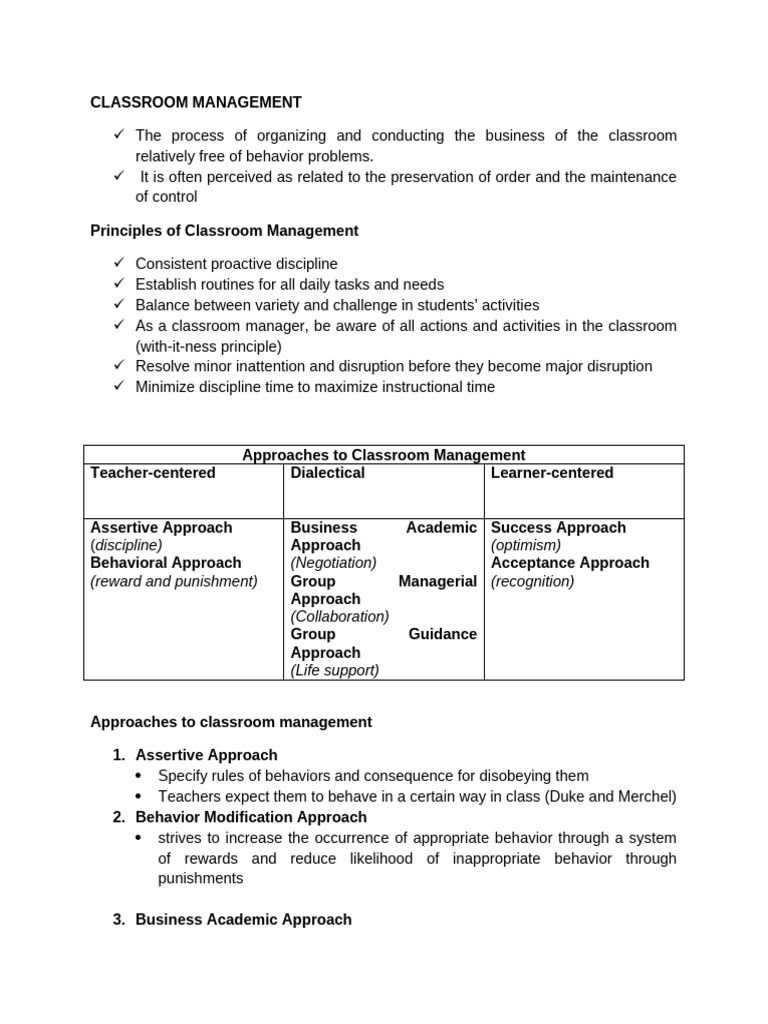Classroom Management Guide | PDF | Classroom Management | Disciplines
