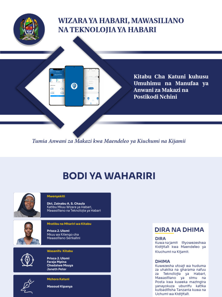 Sw-1642681313-Kitabu Cha Katuni Za Anwani Za Makazi - V2 | PDF