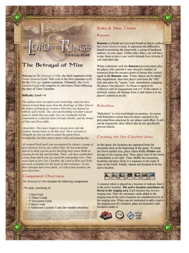 The Betrayal of Mim Rules | PDF | Middle Earth | J. R. R. Tolkien