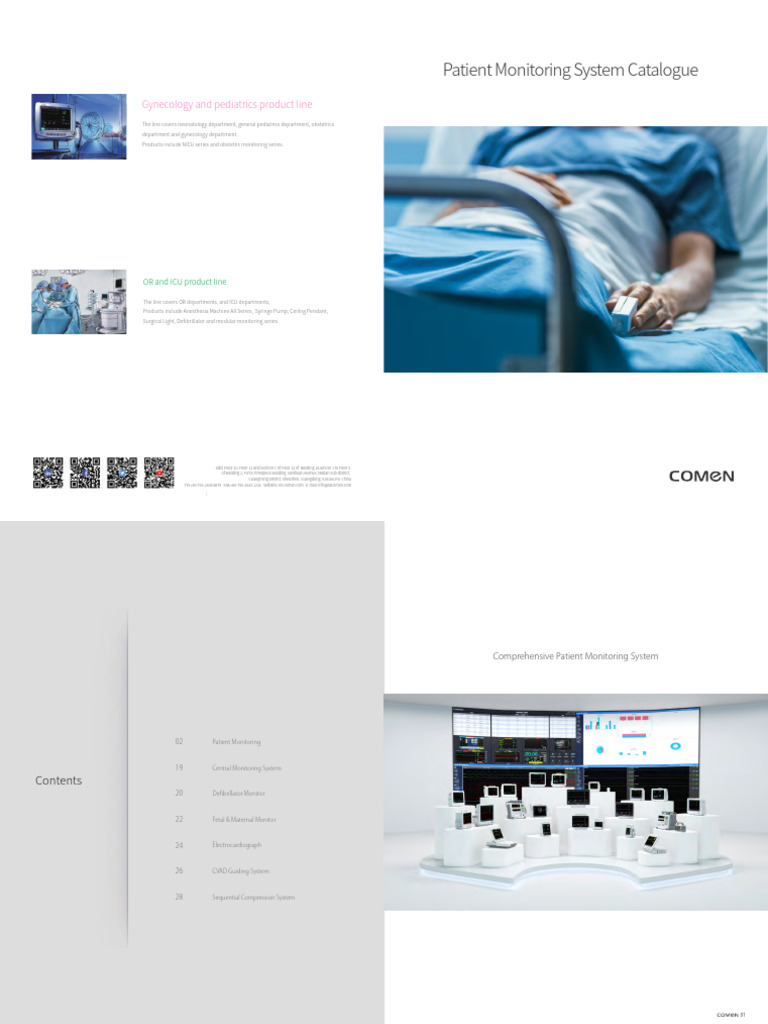 Comen Patient Monitoring Solutions Catalog | PDF | Monitoring (Medicine ...