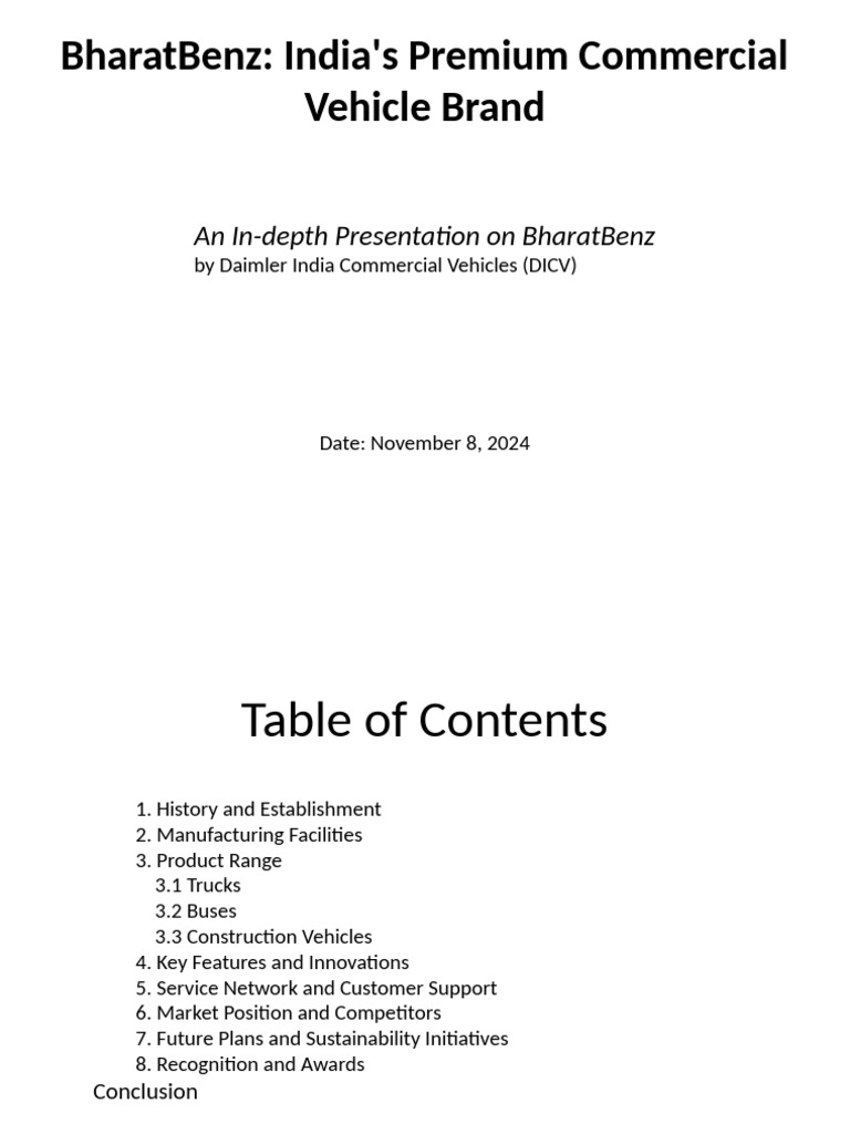 BharatBenz Presentation | PDF