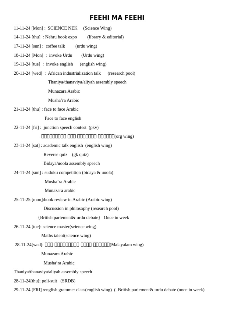 Upcoming Events Schedule 2024 | PDF | Foreign Language Studies | Art