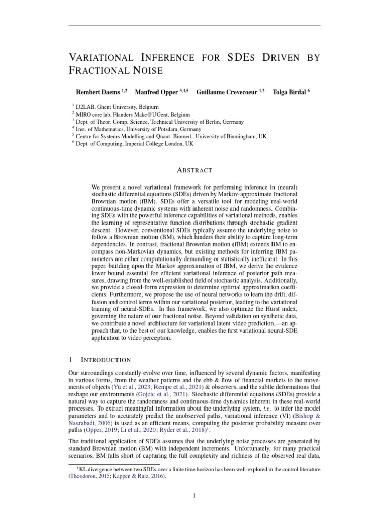 Variational Inference For SDE | PDF | Stochastic Differential Equation | Applied Mathematics