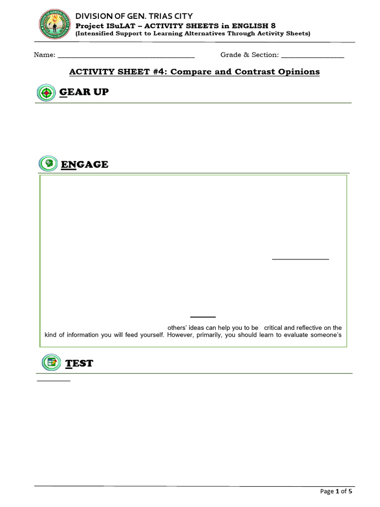 Eng8-AS4-FINAL (1) | PDF | Learning | Cognitive Science
