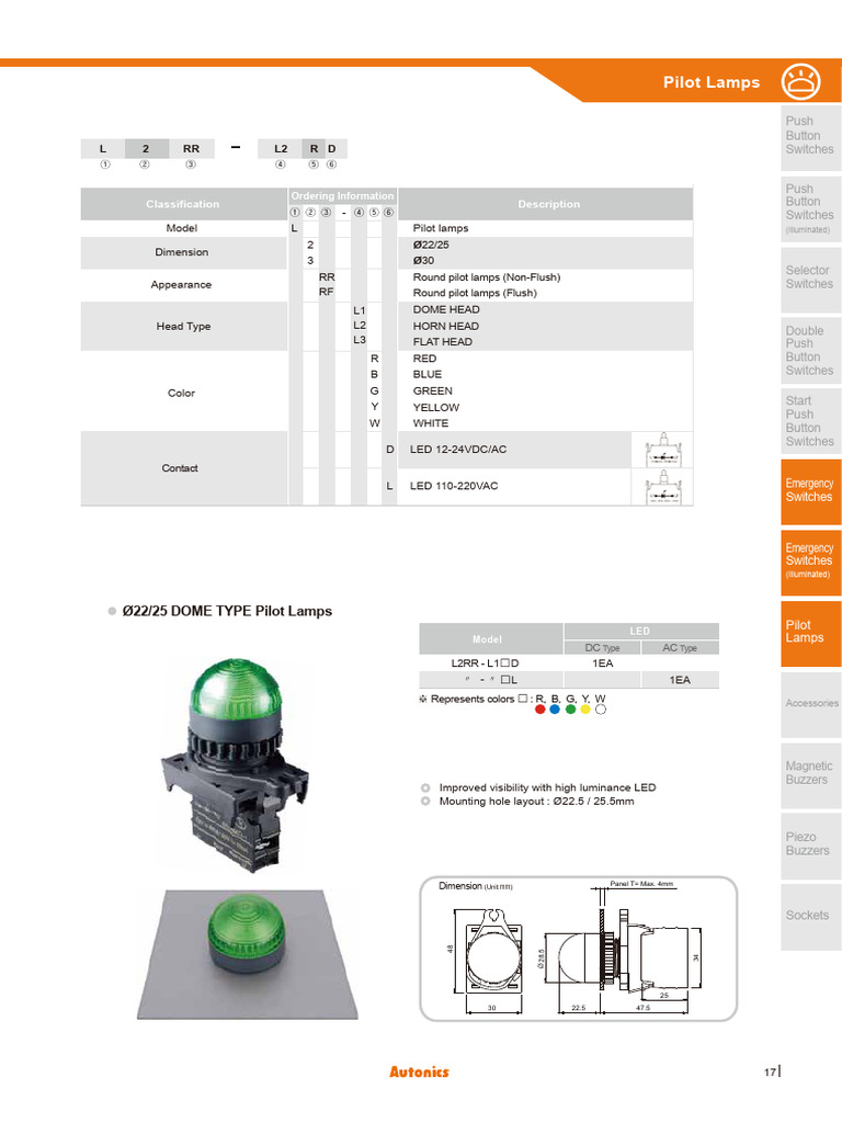 Pilot Lamps | PDF | Switch | Electrical Resistance And Conductance