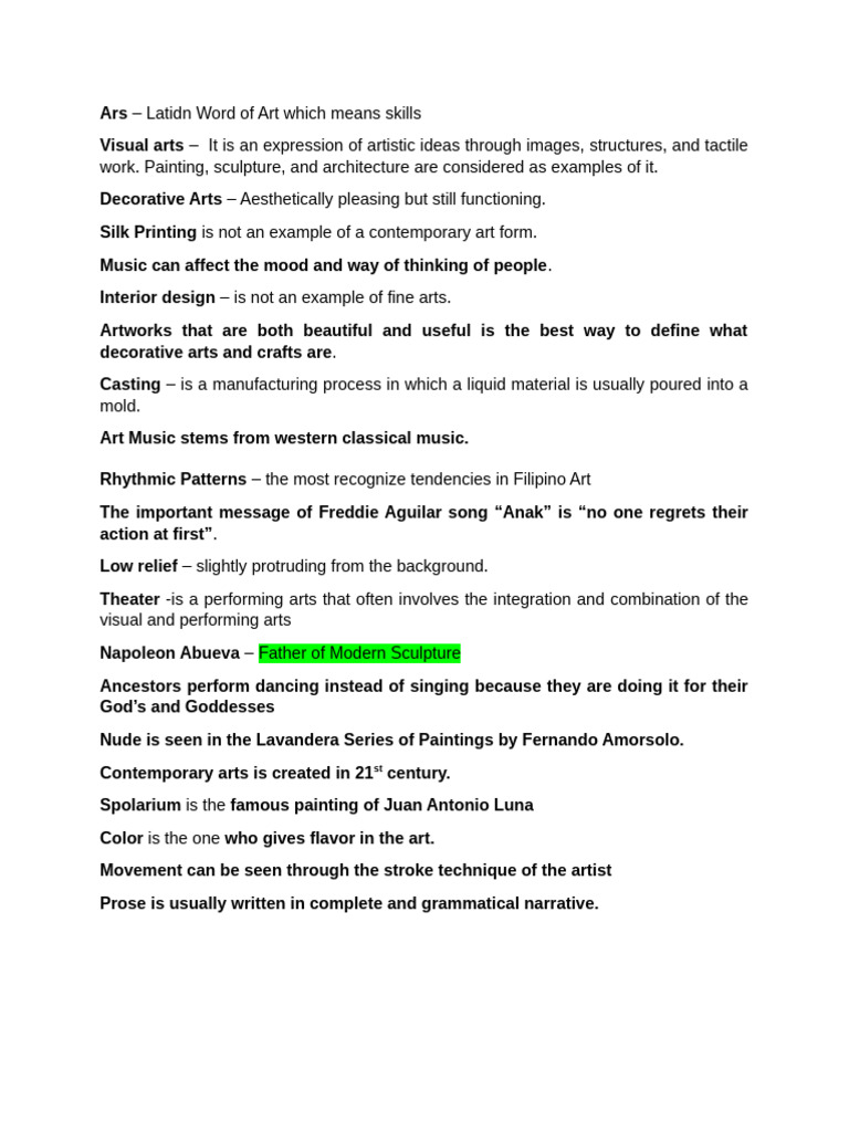 Cpar Reviewer | PDF | Art