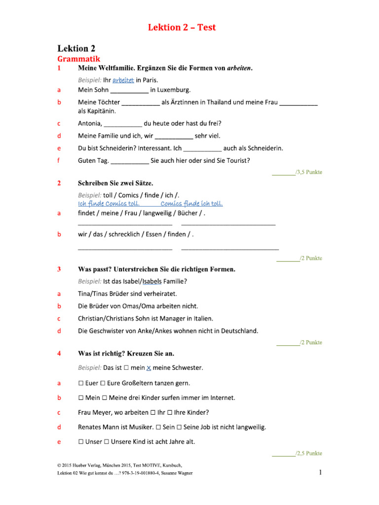 Motive A1 Lek 2 Test-Đã G P | PDF