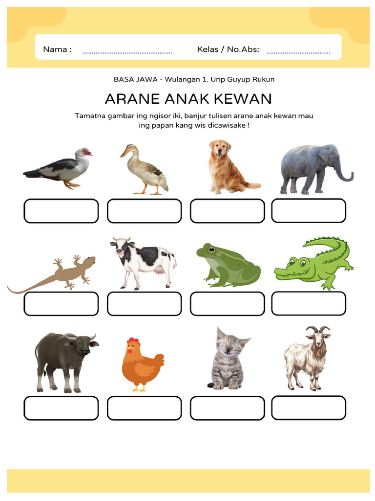 Basa Jawa - Anak Kewan | PDF