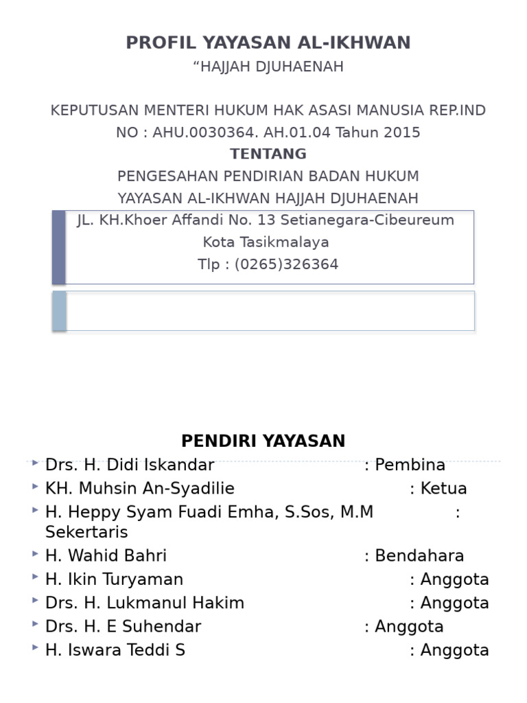 Profil Yayasan | PDF