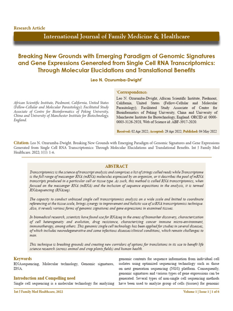 Breaking New Grounds With Emerging Paradigm of Genomic Signatures and ...