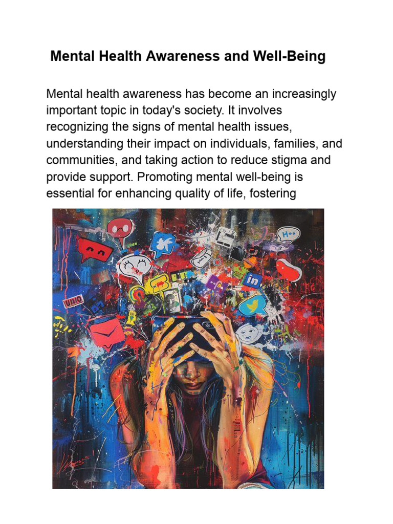 Mental Health Awareness and Well-Being | PDF | Mental Health | Mental ...