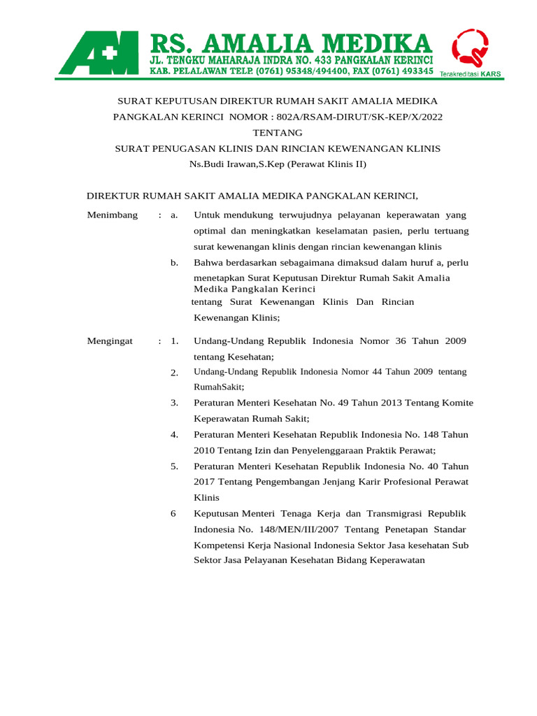 Budi SPK Dan RKK PK II Perawat Yang Memberikan Obat | PDF | Sains & Matematika