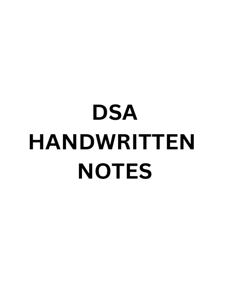 Dsa Handwritten Notes Pdf Pdf